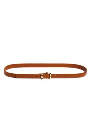 FERRAGAMO Gancio Keeper Leather Belt - New Cognac