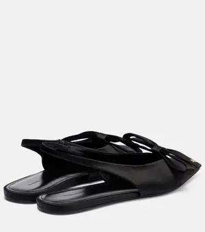 Balenciaga Nano Bb Satin Slingback Flats