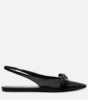 Balenciaga Nano Bb Satin Slingback Flats