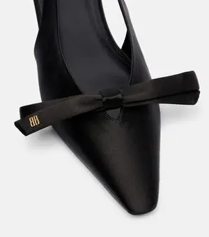 Balenciaga Nano Bb Satin Slingback Flats