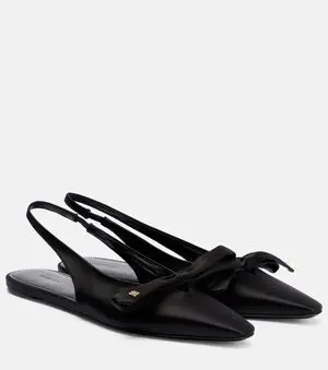 Balenciaga Nano Bb Slingback Flats - Black