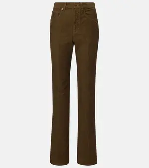 Saint Laurent Clyde Corduroy Straight Pants - Green