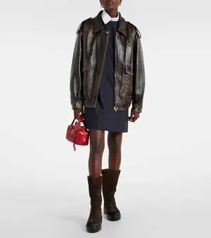 Miu Miu Logo Suede Ankle Boots