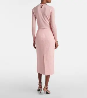 Carolina Herrera Pencil Tweed Skirt - Pink