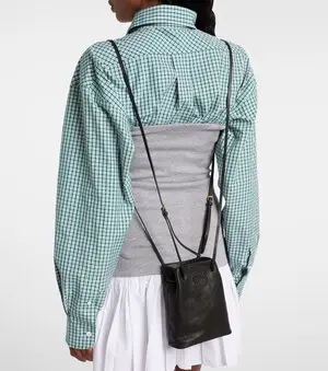 Miu Miu Logo Leather Bucket Bag