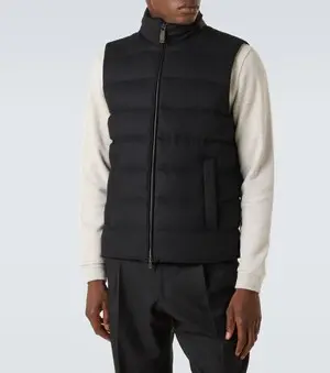 Herno Down-paneled Silk And Cashmere Vest