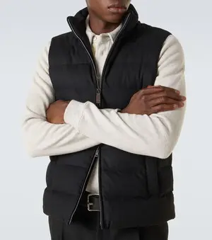 Herno Down-paneled Silk And Cashmere Vest