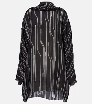 Rick Owens Printed Hooded Tunic - Black