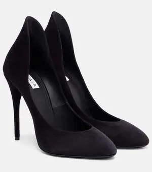 Alaïa Decollete 110 Suede Pumps - Black