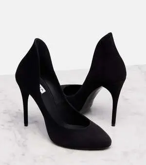 Alaïa Decollete 110 Suede Pumps - Black