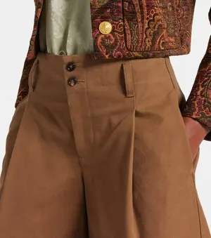Chloé High-rise Cotton Canvas Bermuda Shorts