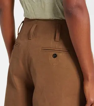 Chloé High-rise Cotton Canvas Bermuda Shorts