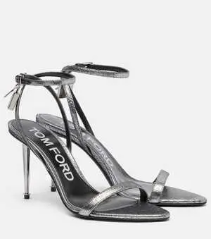 TOM FORD Padlock 85 Metallic Sandals