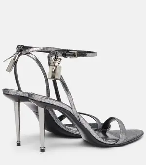TOM FORD Padlock 85 Metallic Sandals