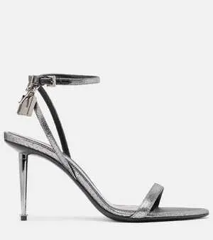 TOM FORD Padlock 85 Metallic Sandals