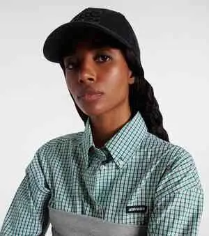 Miu Miu Logo Denim Baseball Cap