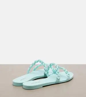 AQUAZZURA Infinity Chain Jelly Slides - Blue