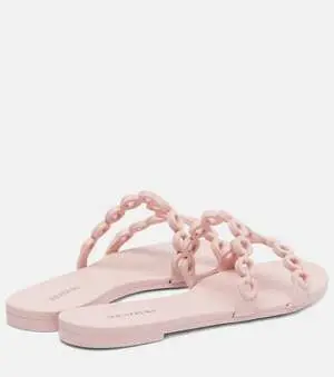 AQUAZZURA Infinity Chain Jelly Slides - Pink