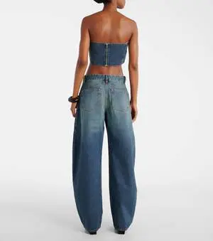 Alaïa High-rise Barrel-leg Jeans - Blue