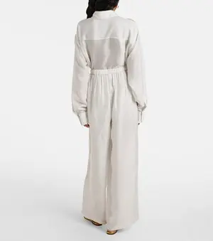 THE FRANKIE SHOP Brenna Striped Wide-leg Pants