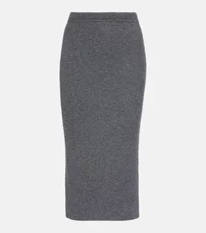 TOM FORD Cashmere And Cotton-blend Midi Skirt - Grey