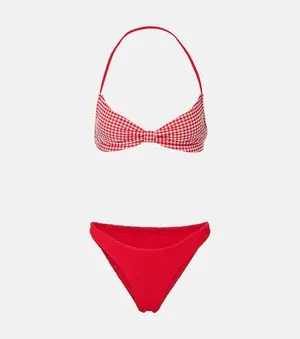 Hunza G Kacey Checked Bikini - Red