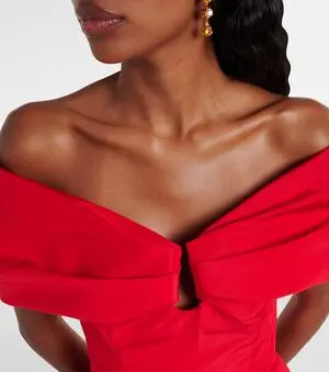 Carolina Herrera Off-shoulder Silk Maxi Dress