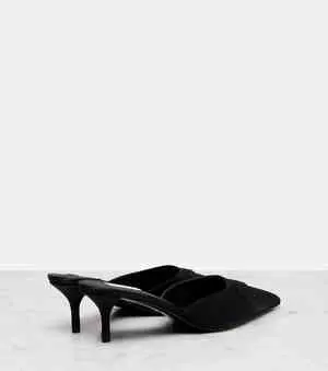 Alaïa Le Cœur 3d 55 Satin Mules - Black