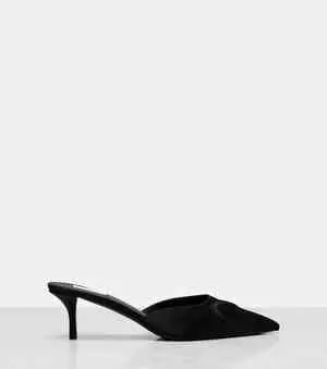 Alaïa Le Cœur 3d 55 Satin Mules - Black