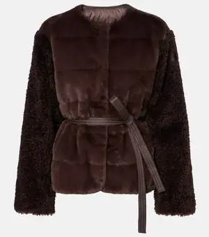 Moncler Jouillat Faux-fur Down Jacket - Brown