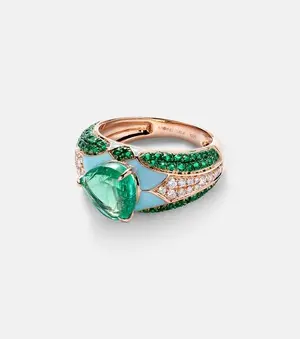 KAMYEN Oasis 18kt Rose Emerald, And Diamond Ring - Gold