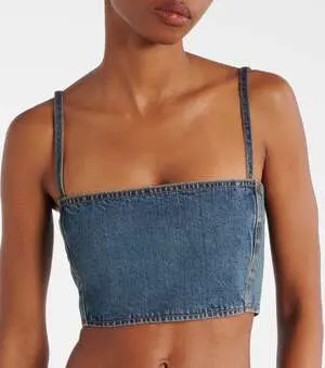 Alaïa Denim Crop Top