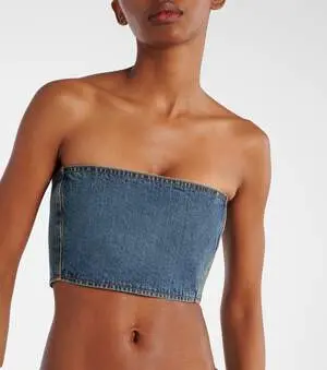 Alaïa Denim Crop Top