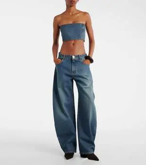 Alaïa Denim Crop Top