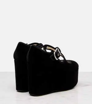 Alaïa Criss Cross 110 Velvet Wedges