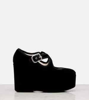 Alaïa Criss Cross 110 Velvet Wedges