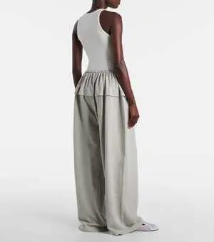 Alaïa Ruffled Cotton-blend Track Pants