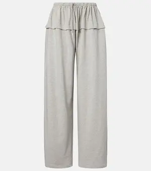 Alaïa Ruffled Cotton-blend Track Pants