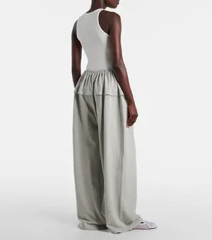 Alaïa Ruffled Cotton-blend Track Pants