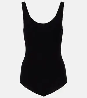 Magda Butrym Scalloped Open-back Bodysuit - Black