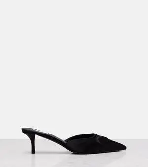 Alaïa Le Cœur 3d 55 Satin Mules - Black