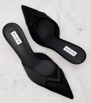 Alaïa Le Cœur 3d 55 Satin Mules - Black