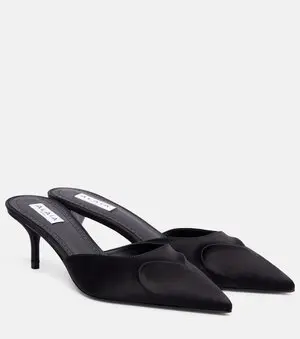 Alaïa Le Cœur 3d 55 Satin Mules - Black