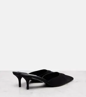 Alaïa Le Cœur 3d 55 Satin Mules - Black