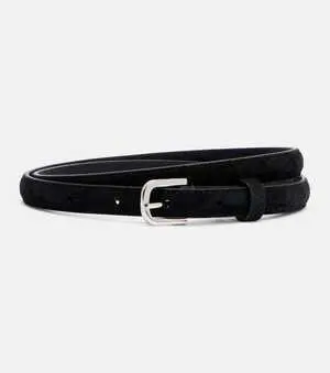 TOTEME Slim Suede Belt - Black