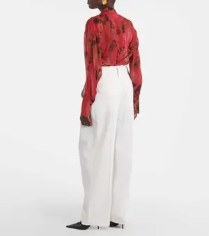Victoria Beckham Wool-blend Wide-leg Trousers