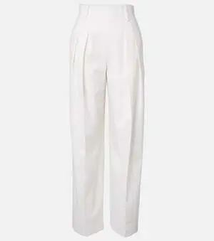 Victoria Beckham Wool-blend Wide-leg Trousers - White