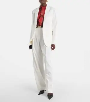 Victoria Beckham Wool-blend Wide-leg Trousers