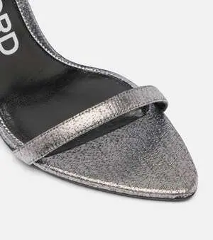 TOM FORD Padlock 85 Metallic Sandals