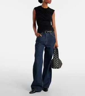 AGOLDE Ester Ruched Top - Black